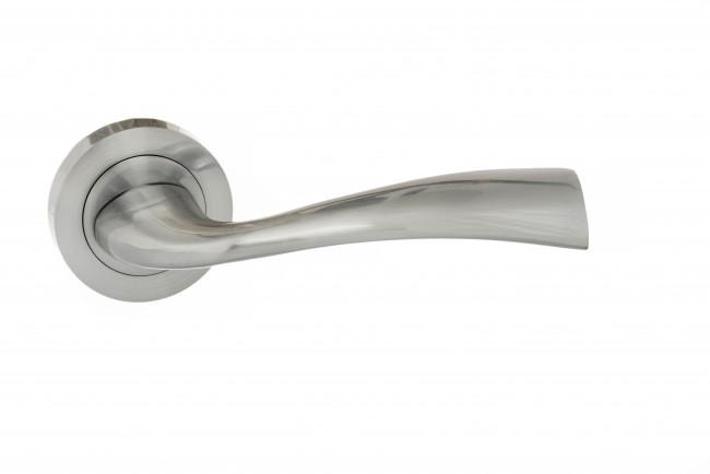 Atlantic Handles Eco Wave Aluminium Lever On Round Rose Pair of Handles ...