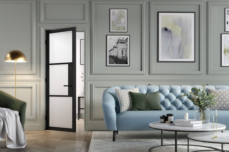 LPD Black Tribeca 3 Light Reeded Glass Internal Door – MODA Doors