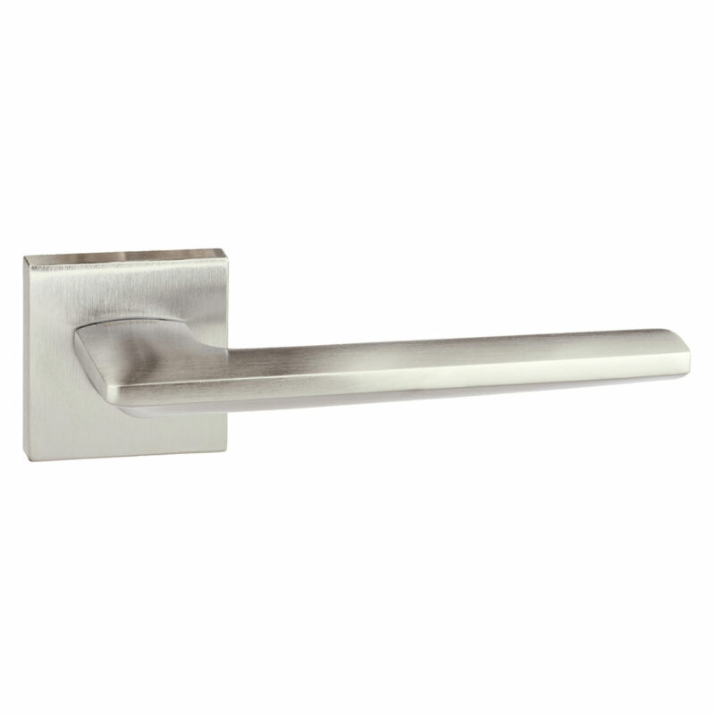 Forme Boston Lever Door Handle on Minimal Square Rose – Satin Chrome ...