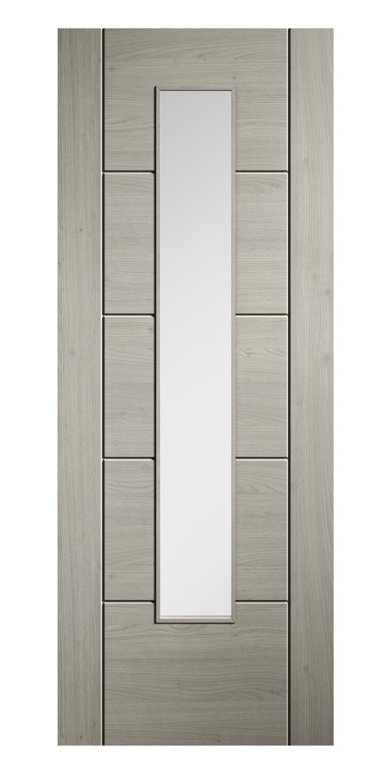 LPD Light Grey Laminate Clear Glazed Ladder Panel Door – MODA Doors